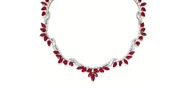 Ruby and diamond necklace. - Diamonds in the Library